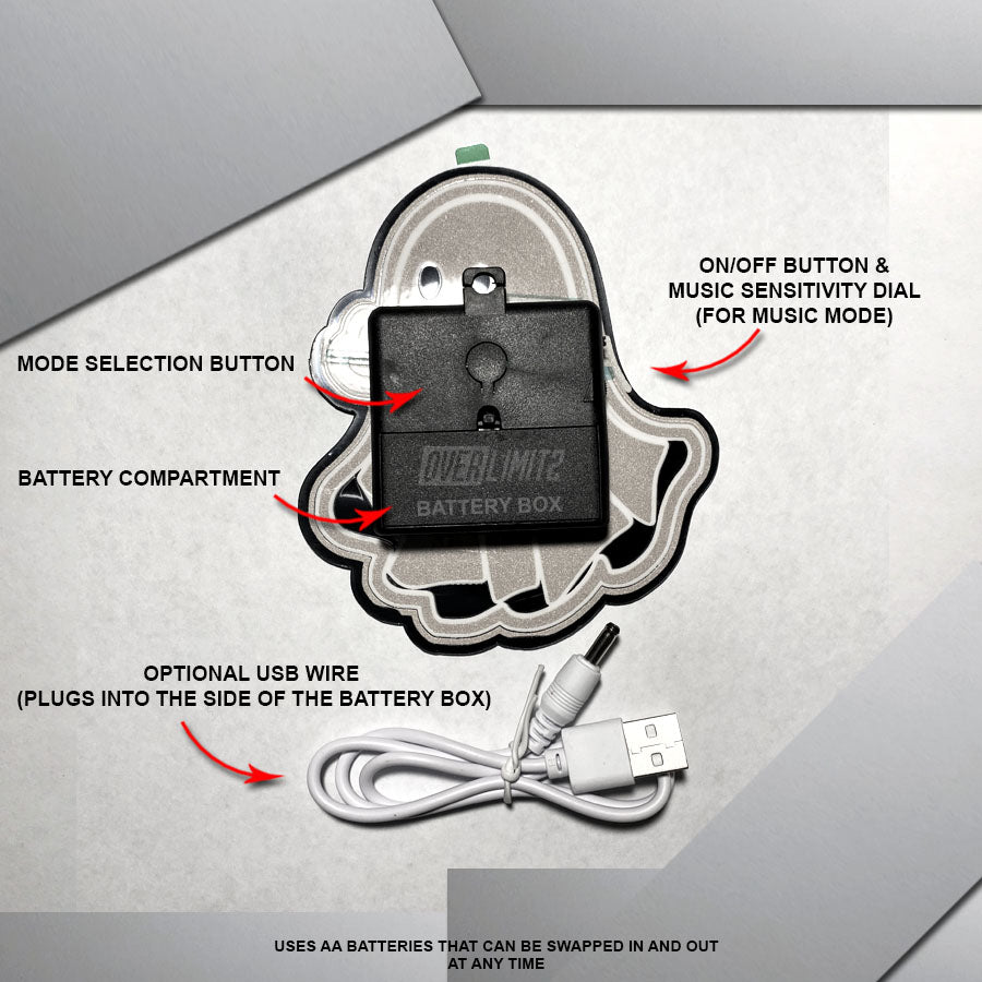 Flip Off Ghost Glow/LED Panel – OverLimitz
